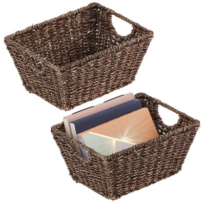 Mdesign Woven Hyacinth Nesting Kitchen Storage Basket Bins, 4 Pack ...