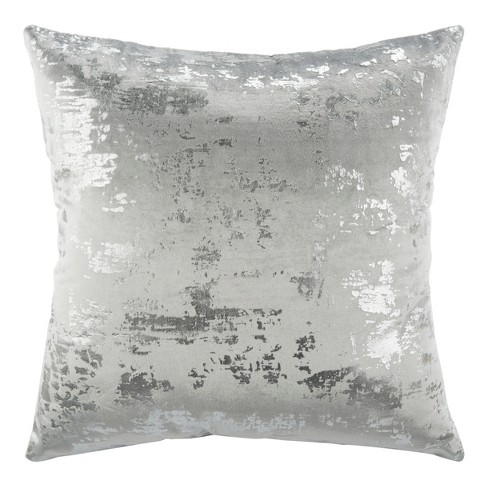 Edmee Metallic Pillow - Light Grey/silver - 20" X 20" - Safavieh : Target