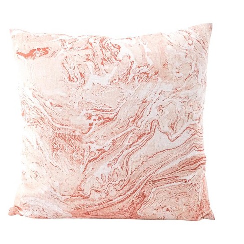 Pink Marbled Linen Down Alternative 20x20 Pillow - Anaya : Target