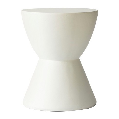 Leisuremod Side Table Hourglass Design In Fiberstone Modern Accent ...