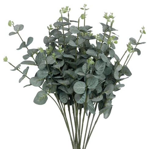 Unique Bargains Artificial Greenery Stems Faux Plants For Home Office ...