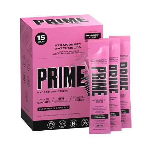 Prime Hydration Sticks Electrolyte Supplement Powder - Strawberry ...