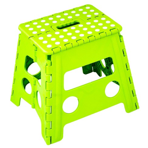 Lexi Home Medium 12" Foldable Space Saving Step Stool - Green : Target