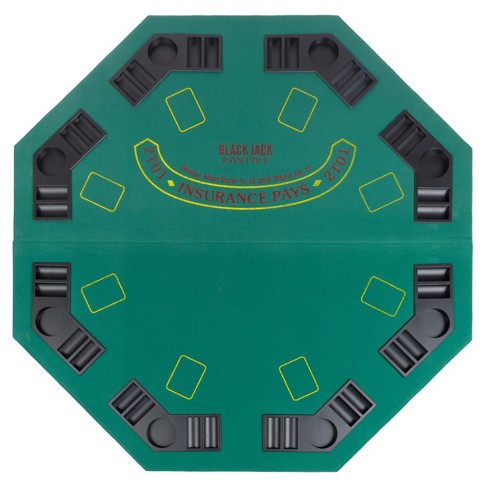 Trademark Poker Deluxe Poker & Blackjack Table Top With Case - Green ...