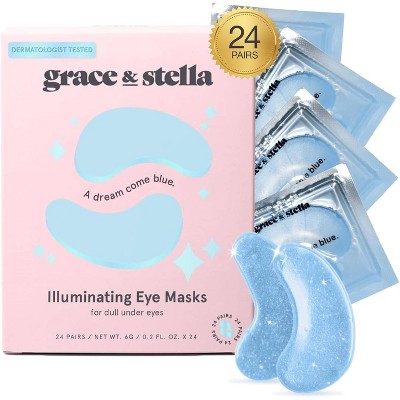 Grace & Stella Illuminating Under Eye Mask - Blue - 24 Pair : Target