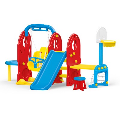 Dolu 7 in 1 Playground Backyard Outdoor Toy Swing Slide