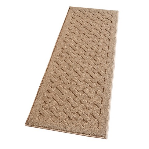 Collections Etc Embossed Woven Skid-resistant Accent Rug 20" X 59" Sand ...