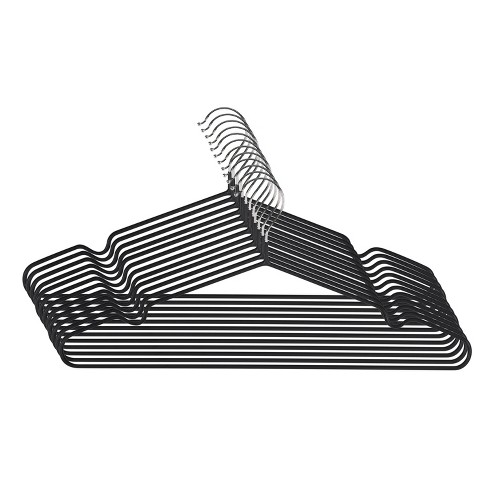 Simplify 12pk Black Flat Metal Hanger With Chrome Hook : Target