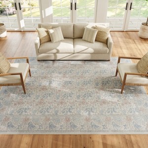 Nourison Botanical Washables 7'6" x 9'10" Ivory Multicolor Farmhouse ...