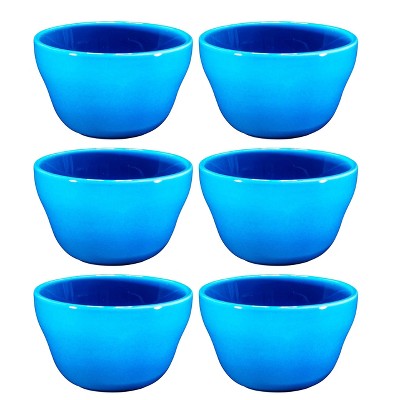 Bruntmor 8oz Porcelain Bowls For Ice Cream And Snacks, Set Of 6, Blue ...