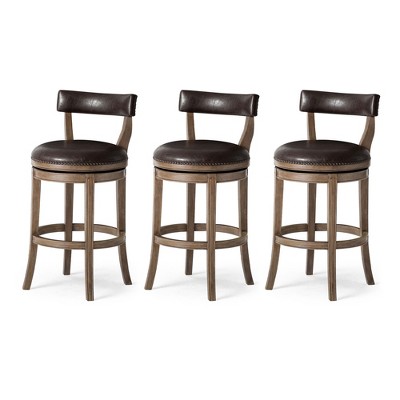 Set Of 2 24" Jefferson Counter Height Barstools With Upholstered Seat ...