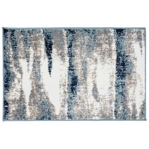 World Rug Gallery Contemporary Abstract Waves Area Rug - Blue 2' X 3 ...