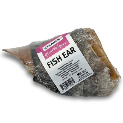 Icelandic+ Fish Ear - Pig Ear Hand-wrapped In Cod Skin - Dog Treat, Two Chews In One, Long ...