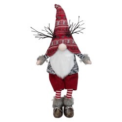 Northlight 20" Green Sitting Christmas Gnome With Knitted Dangling Legs ...