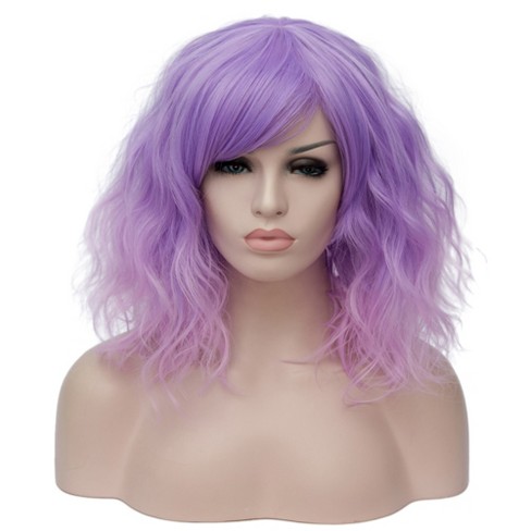 Unique Bargains Curly Wig Human Hair Wigs For Women 14" With Wig Cap ...