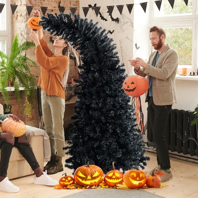 Costway 7ft Pre-lit Black Halloween Tree 8 Flash Modes W/ 400 Purple & Orange Lights : Target