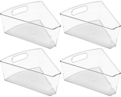 Sorbus Wedge Storage Bin Organizer With Front Handle 4-pack : Target