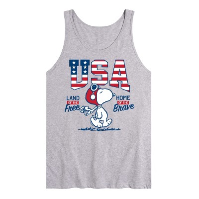 Men's - Peanuts - USA Snoopy Free Brave Graphic Tank Top : Target