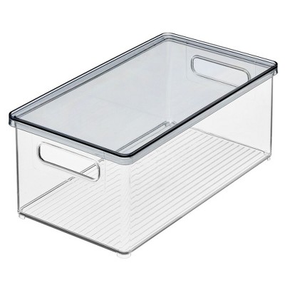 Mdesign Plastic Storage Bin Box Container, Lid And Built-in Handles ...