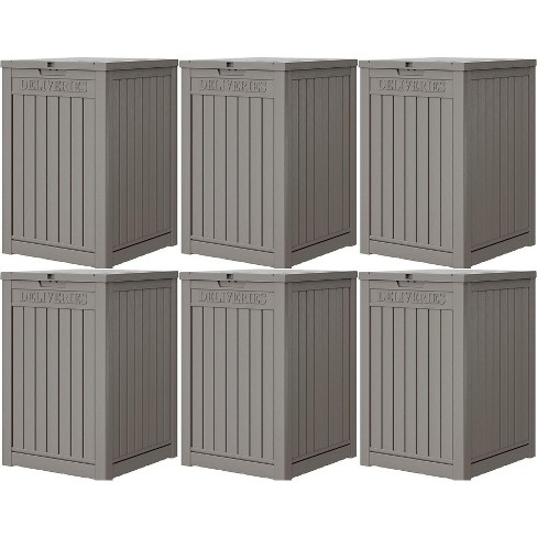 Sersper 48 Gallon Multi-purpose Lockable Trash, Storage & Parcel Drop ...