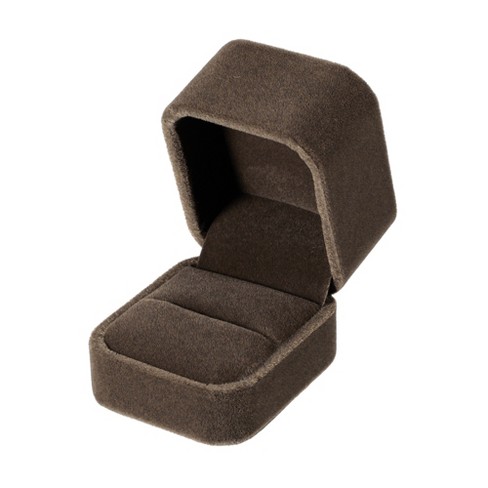 Unique Bargains Luxury Suede Jewelry Ring Box 1 Pc Brown : Target