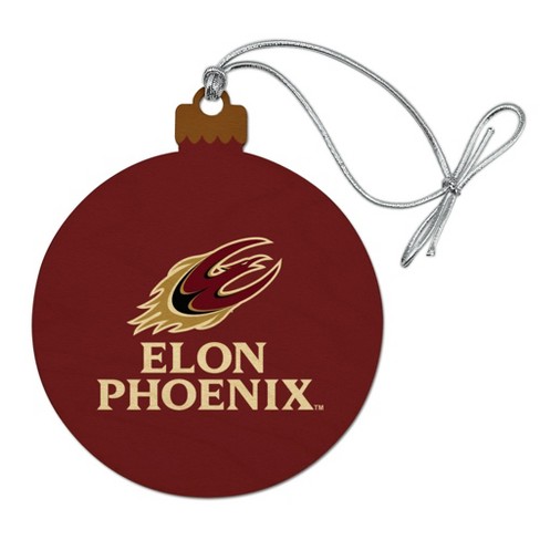 Elon University Phoenix Logo Wood Christmas Tree Holiday Ornament : Target