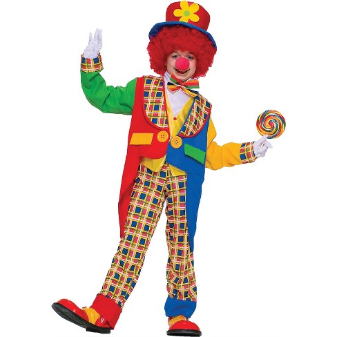 Forum Boys' Clown On The Town Checkered Suit Costume - Size 4-6 - Red ...