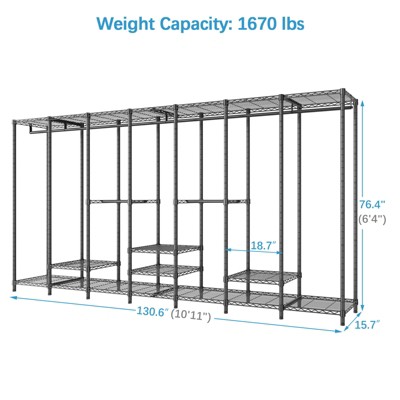 Vipek V70 Extra Large Garment Rack Freestanding Portable Closet ...