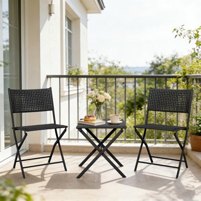 3-Piece Folding Bistro Set, Premium Steel Construction, Rust-Resistant ...