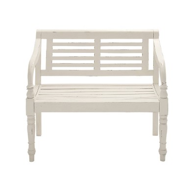 Farmhouse Mahogany Bench White - Olivia & May : Target