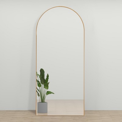 Neutypechic Wood Frame Arch-top Full Length Mirror Leaning Mirror - 71 ...