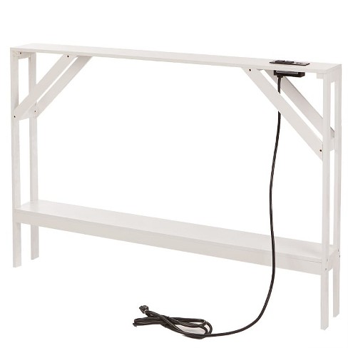 The Lakeside Collection Skinny Sofa Table With Outlet - White : Target