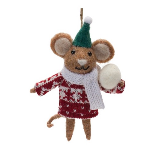 Melrose Wool Mouse With Sweater Ornament (set Of 12) : Target