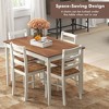 Costway 5-piece Dining Set Solid Wood Kitchen Furniture With ...