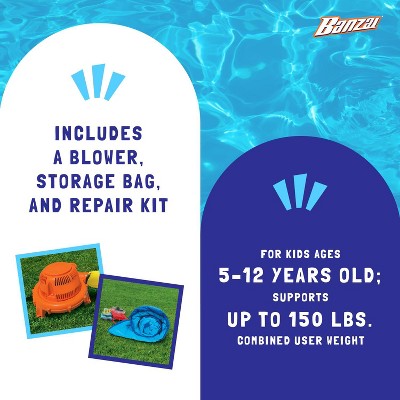 Banzai Outdoor Backyard Bounce House Activity Center With Slide ...