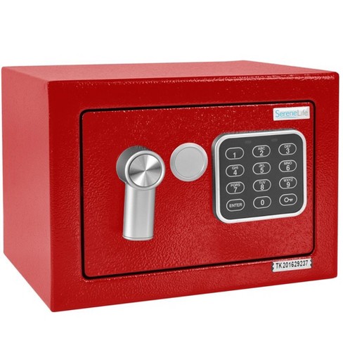 Serenelife Compact Electronic Safe Box With Digital Touch Pad - Red ...