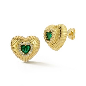 Sphera Milano CZ Fluted Heart Studs : Target