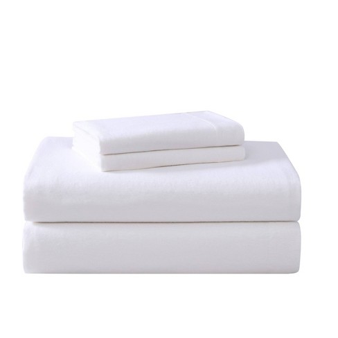 Full Solid Flannel Sheet Set White - Laura Ashley : Target