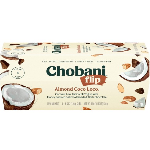 Chobani Flip Chocolate Almond Coco Loco Greek Yogurt - 4ct/4.5oz Cups ...