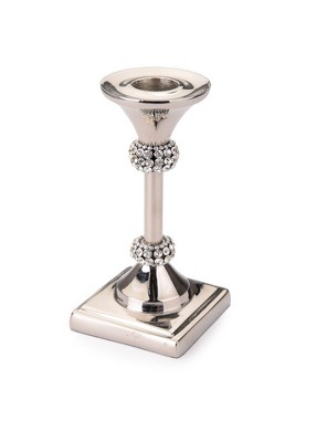 Classic Touch Stainless Steel Candle Holder With Crystal Diamond Design ...