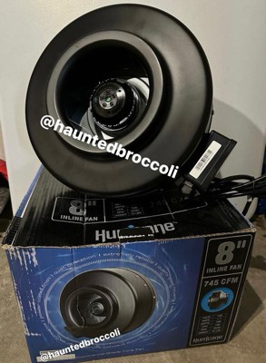 Hurricane 8" Commercial Grade Inline Fan For Phresh & Black Ops Carbon ...