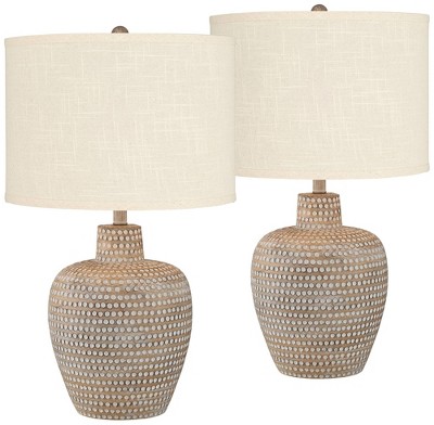 Regency Hill Glenn Rustic Farmhouse Table Lamps 27" Tall Set Of 2 ...