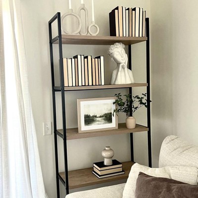 72" Loring 5 Shelf Ladder Bookshelf Walnut - Threshold™ : Target