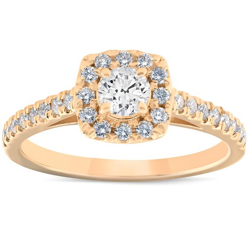 Pompeii3 3/4 Ct Diamond Cushion Halo Engagement Ring 14k Yellow Gold Lab Created - Size 7.5 : Target