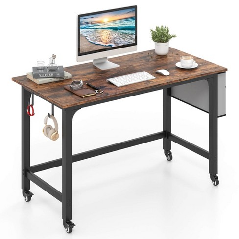 Costway computer desk pc laptop writing table workstation student study furniture brown store
