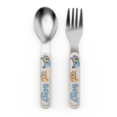 Zak Designs Bluey 2pc Bamboo And Plastic Kids Fork And Spoon Flatware ...