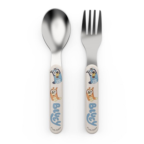 Zak Designs Bluey 2pc Bamboo And Plastic Kids Fork And Spoon Flatware ...
