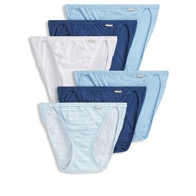 Jockey Women's Elance Brief - 6 Pack 7 White/boardwalk Stripe/marina ...