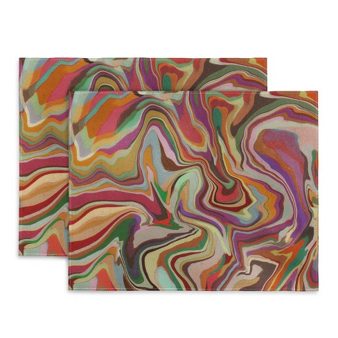 Alisa Galitsyna Colorful Liquid Swirl Placemats - Deny Designs : Target