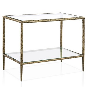 24/7 Shop At Home Parto Modern Forged Metal Rectangle Glass Top End ...